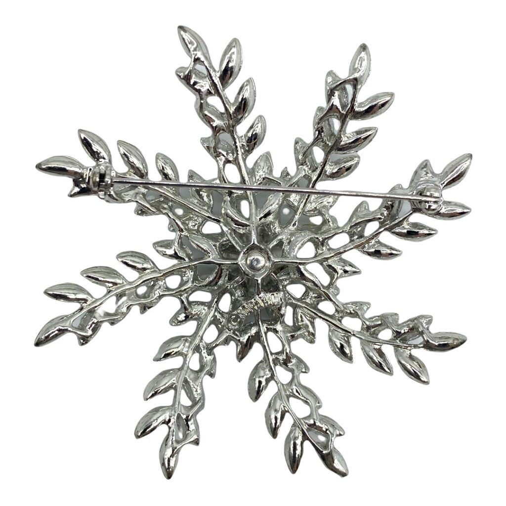 Silver-tone Evening Snowflake Sarah Cov. Brooch - Vintage Jewerly Collect