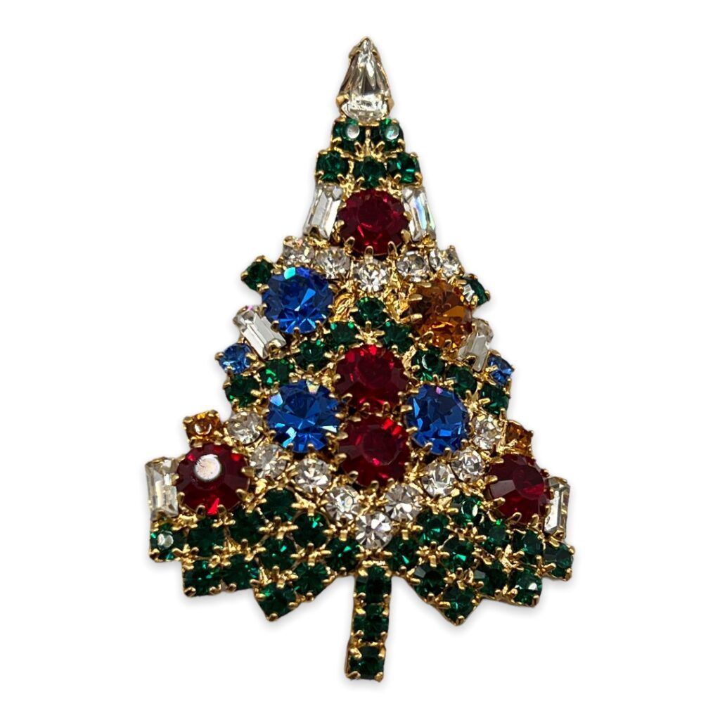 Vintage Eisenberg Ice Christmas Tree Pin - Vintage Jewerly Collect