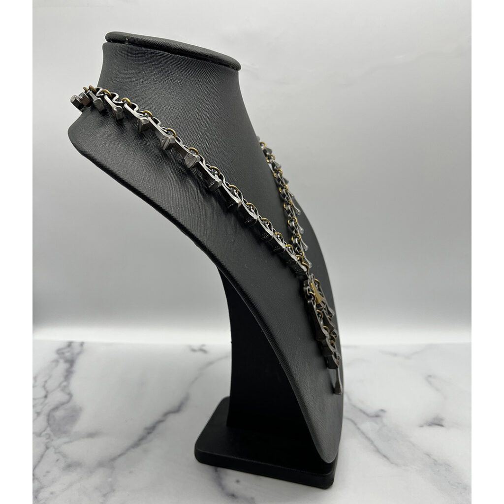 Artisan Brutalist Horseshoe Nail Necklace - Vintage Jewerly Collect