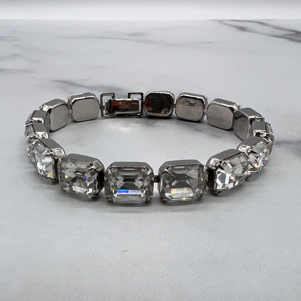 Vintage Weiss Emerald-cut Rhinestone Bracelet - Vintage Jewerly Collect